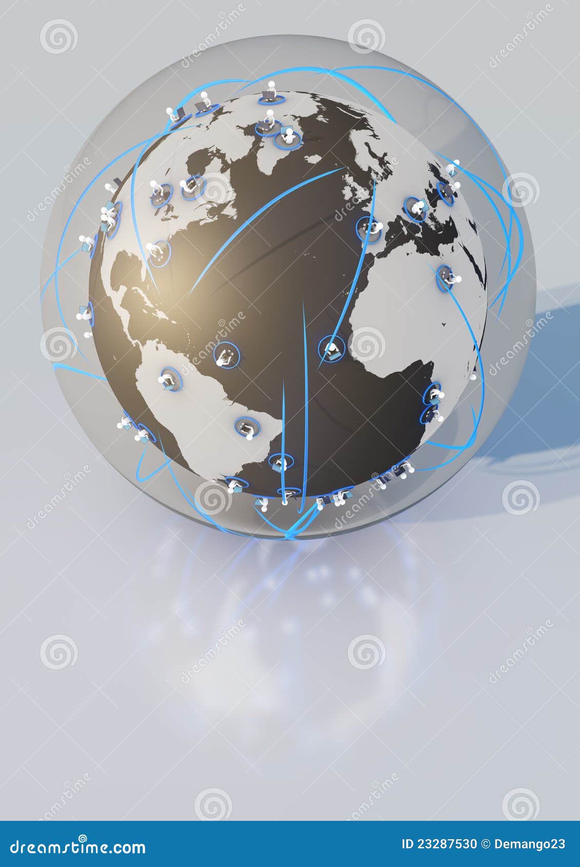 Glass network ball stock illustration. Illustration of team - 23287530
