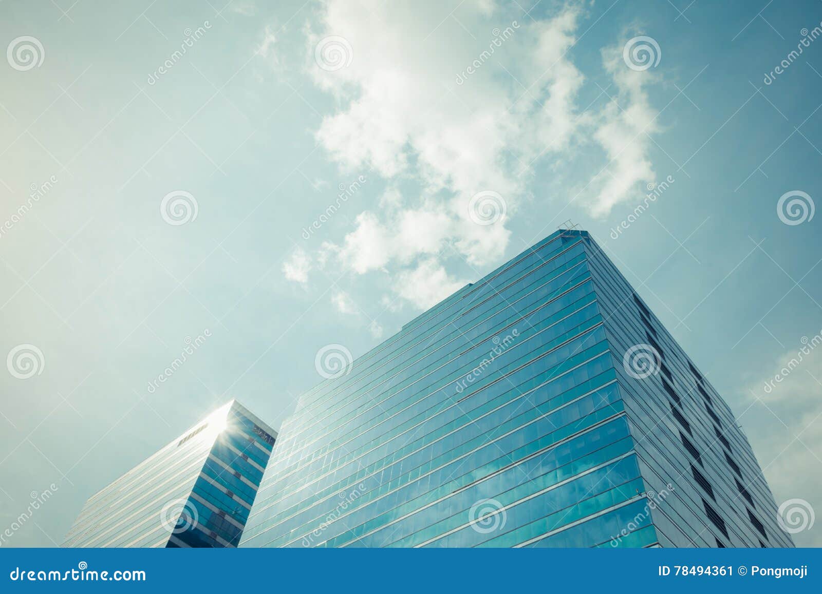 Glass Office Building with Blue Sky Stock Image - Image of abstract ...