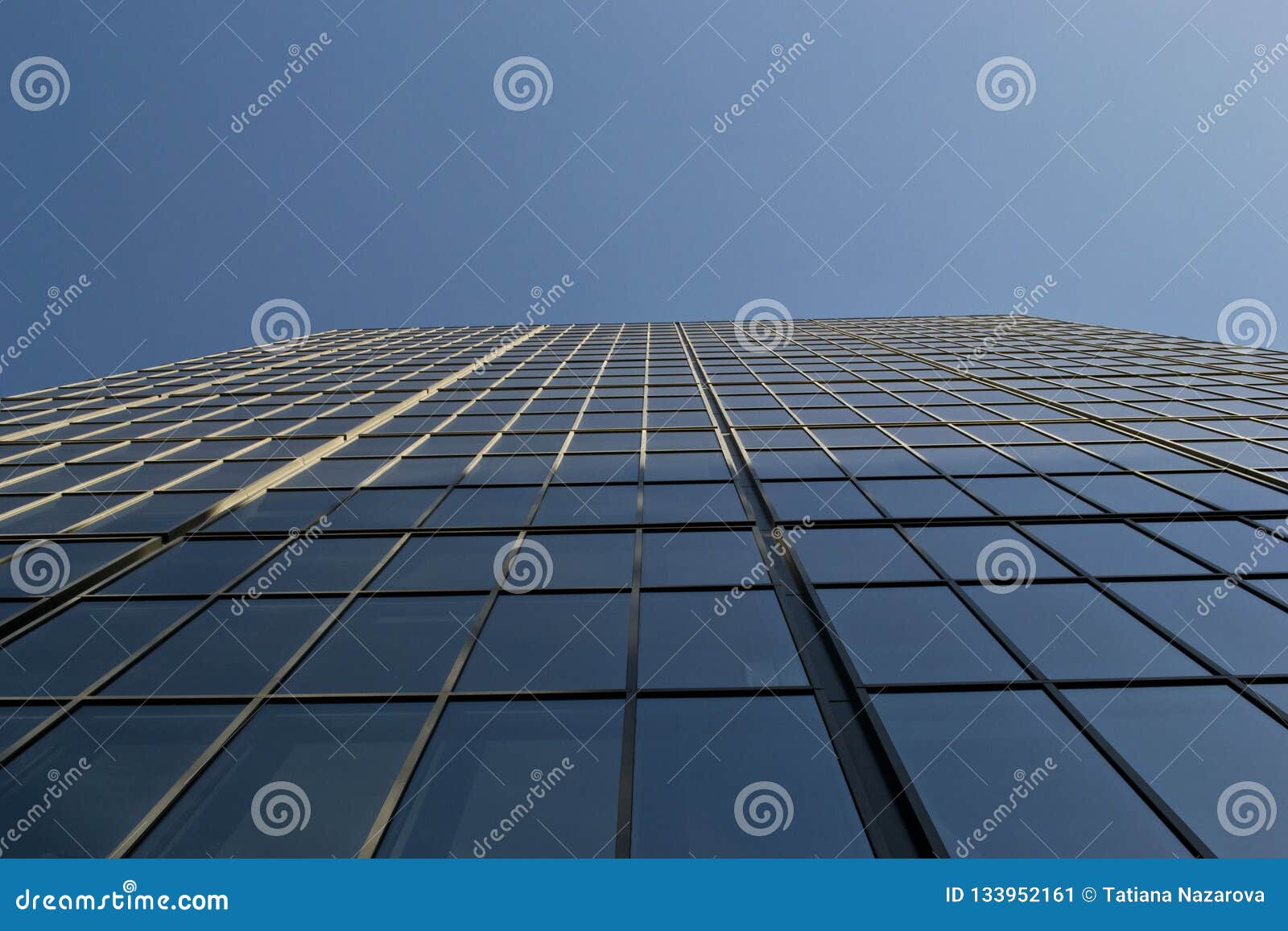 Glass Office Building Bottom-up View Stock Image - Image of center ...