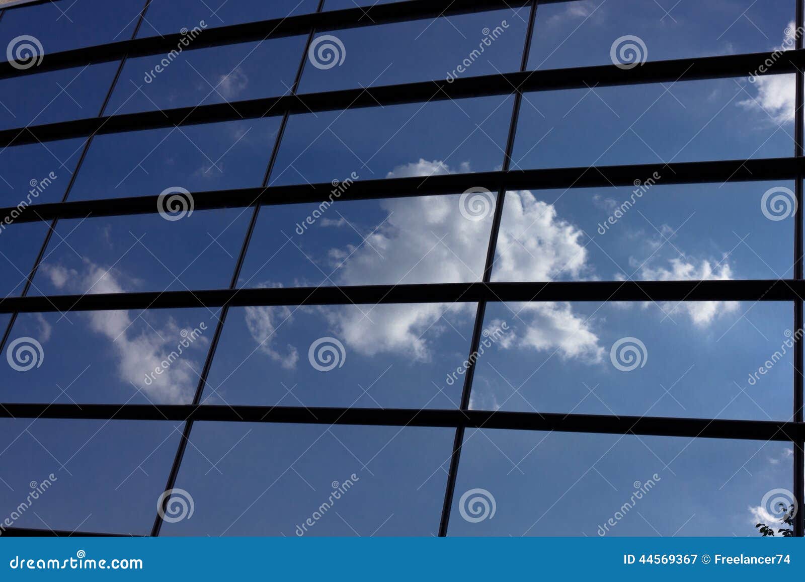 Glass Office Building with Clouds Reflection Stock Image - Image of ...