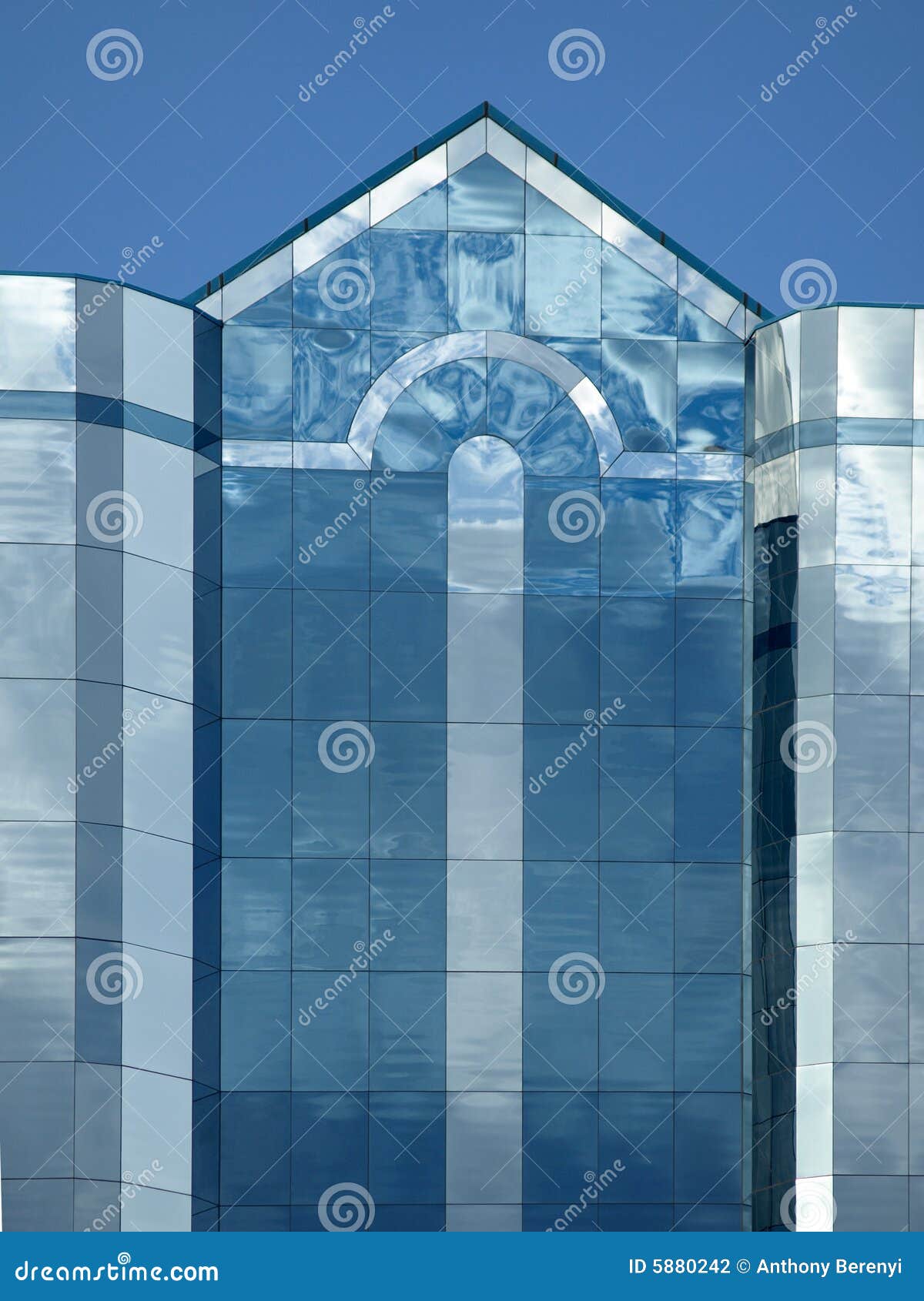 Glass Office Building with Triangle Point 2 Stock Photo - Image of ...