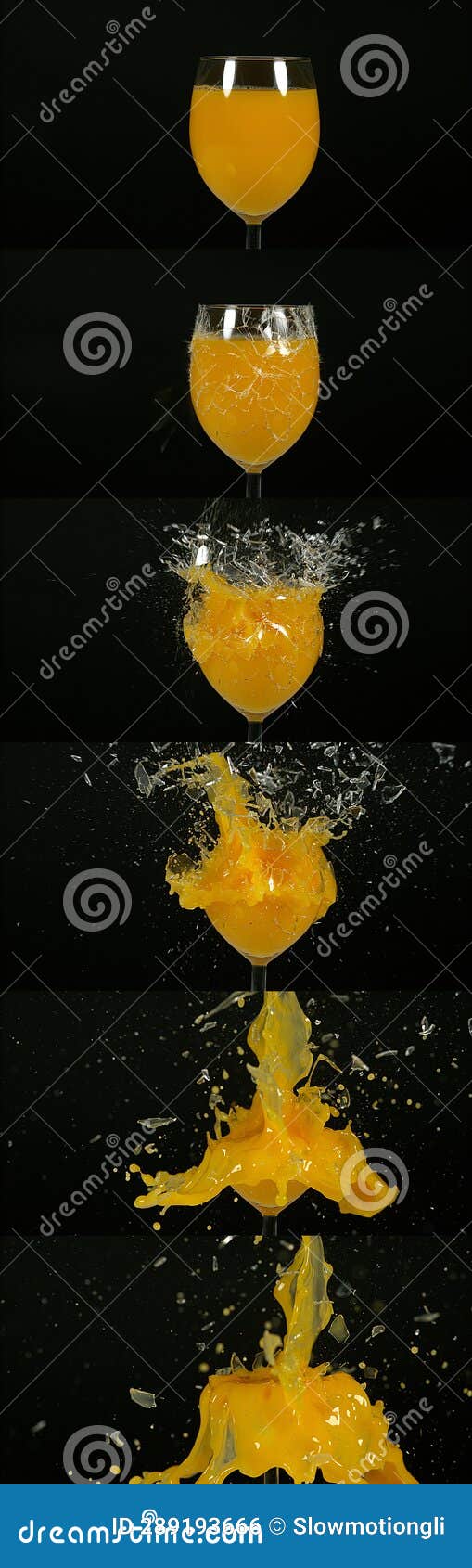 Glass of Orange Exploding Against Black Background Stock Photo - Image ...
