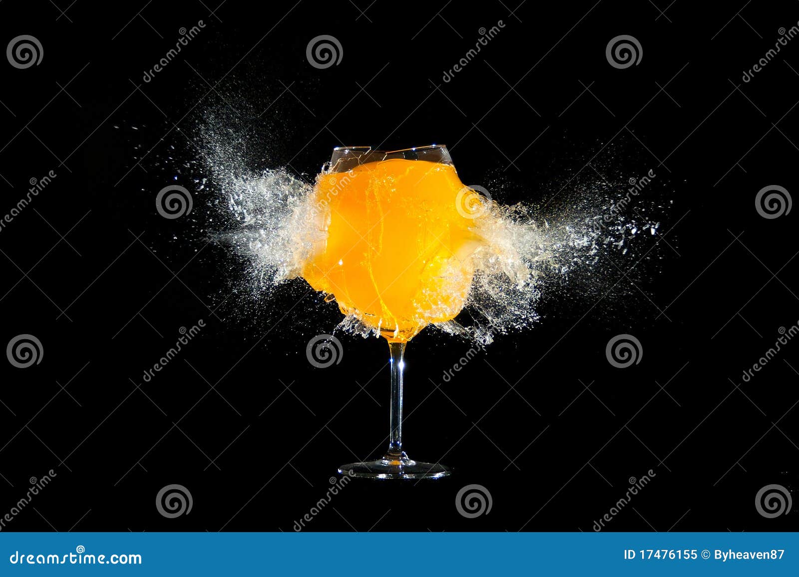 Glass with Orange Juice Explosions Stock Image - Image of glassworks ...