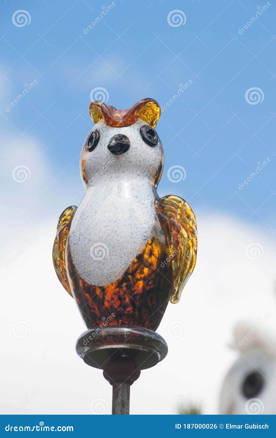 Glass Owl Figure on a Stick Stock Photo - Image of plumage, chirp ...