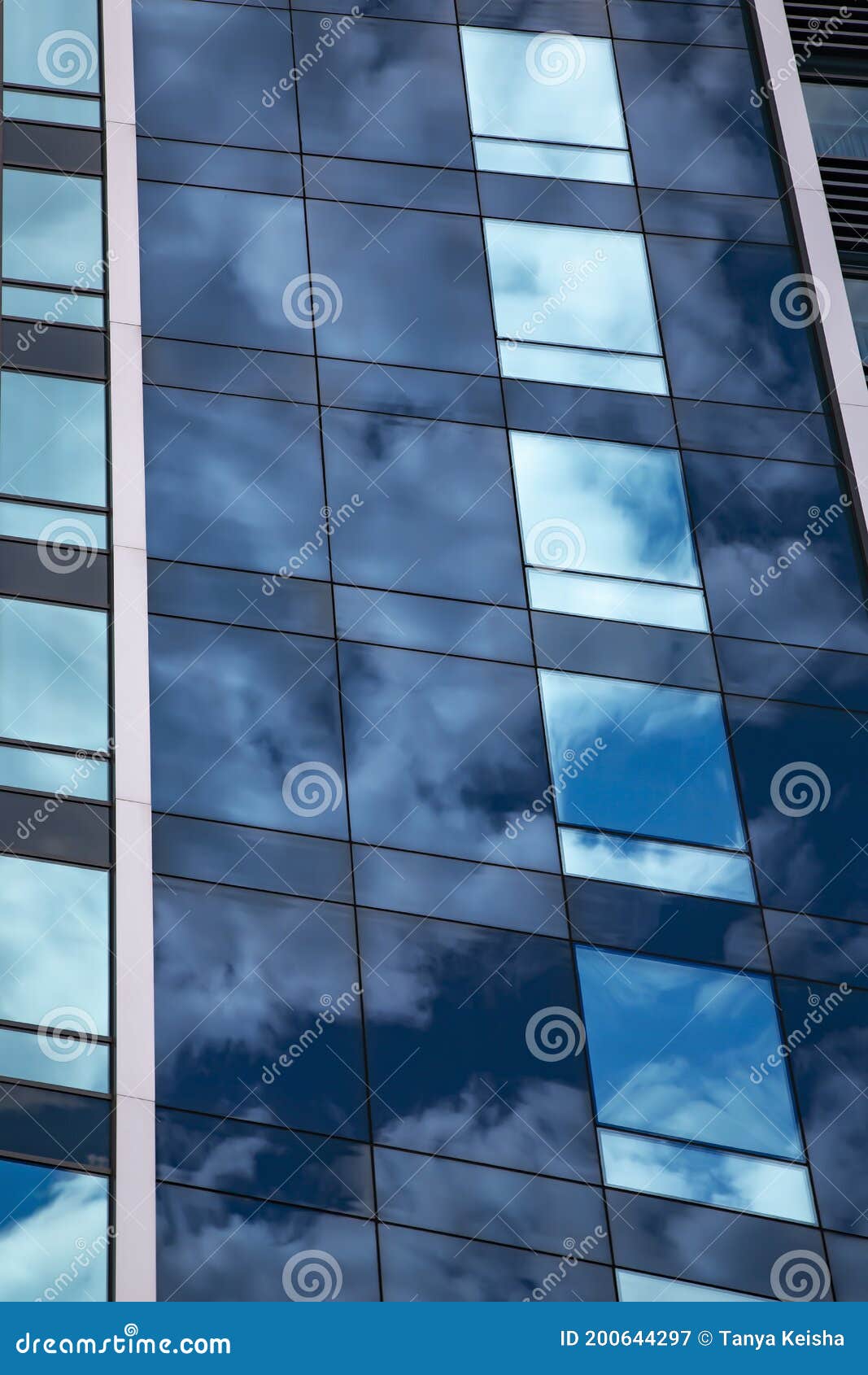 Glass Panel of a Building with Mirrored Windows Stock Image - Image of ...