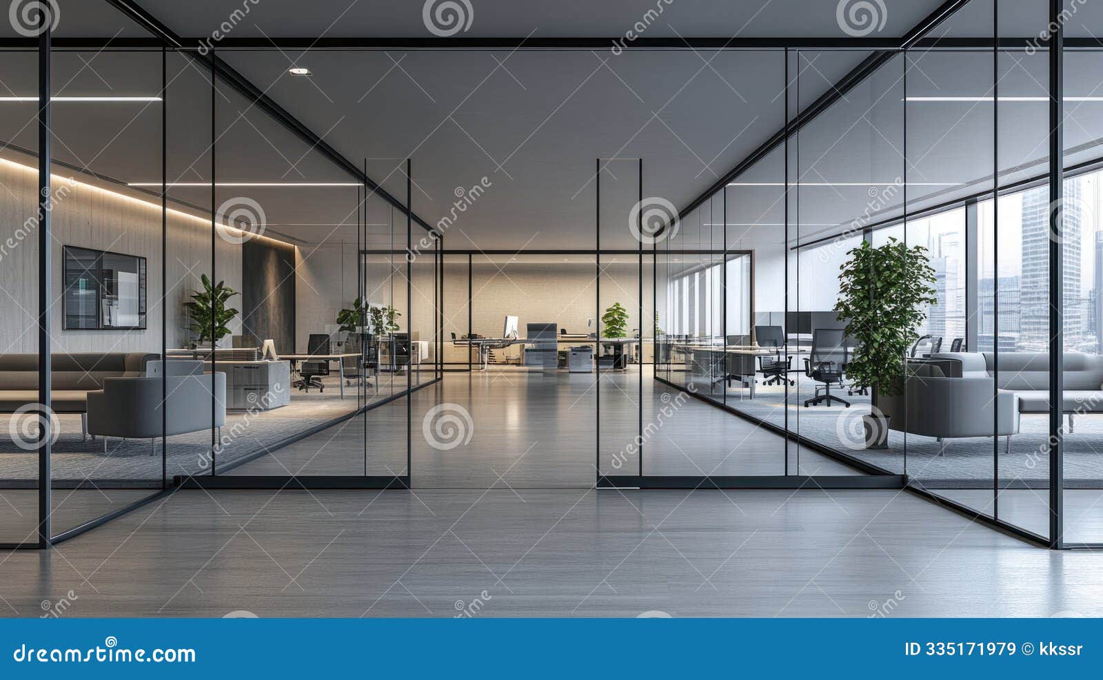 Glass Partitioned, Bright Modern Office with Glass Partitions, Designed ...