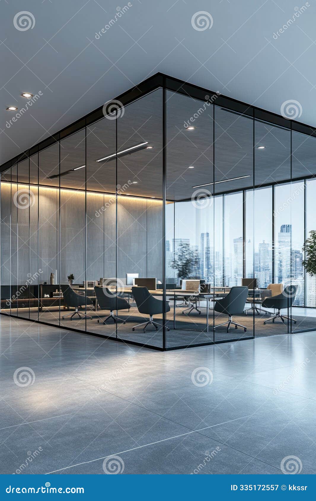 Glass Partitioned, Bright Modern Office with Glass Partitions, Designed ...
