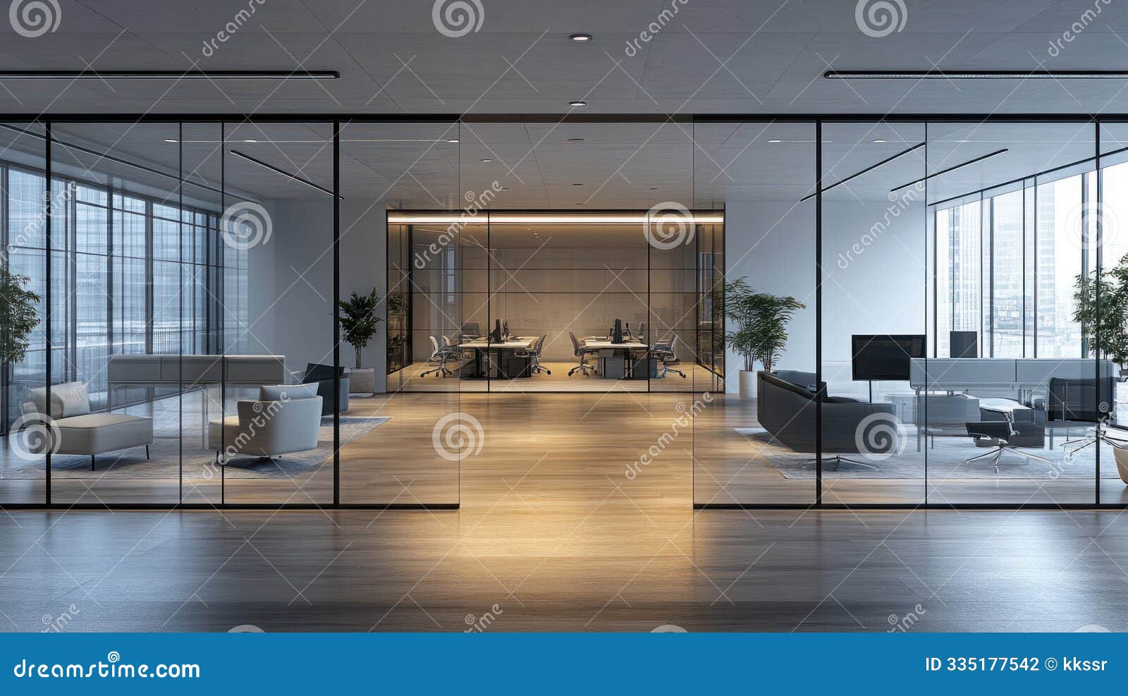 Glass Partitioned, Bright Modern Office with Glass Partitions, Designed ...