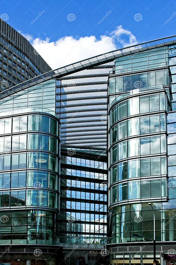 Glass passage stock photo. Image of office, company, blue - 4812336