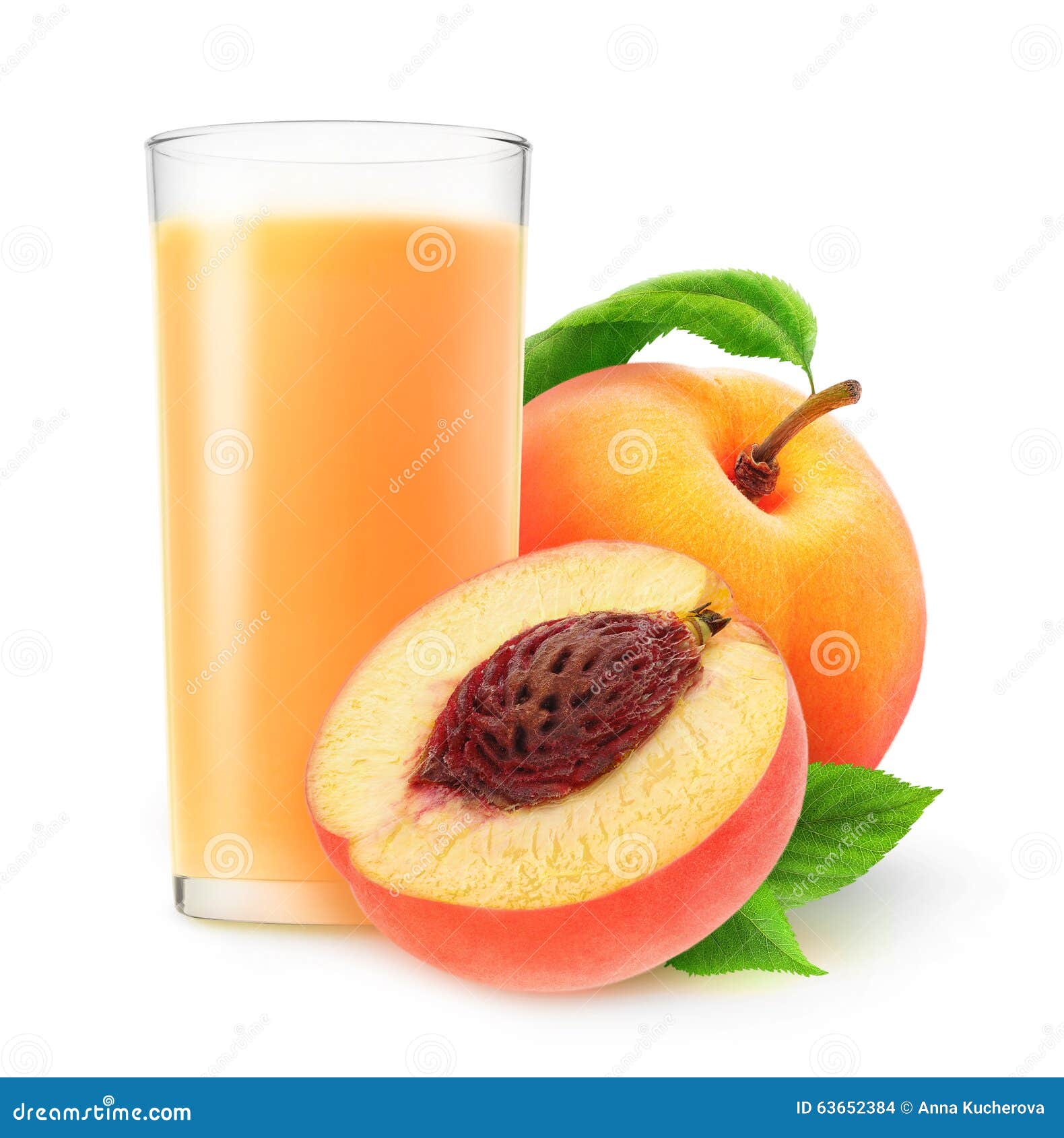 Glass of peach juice stock photo. Image of isolated, cocktail - 63652384
