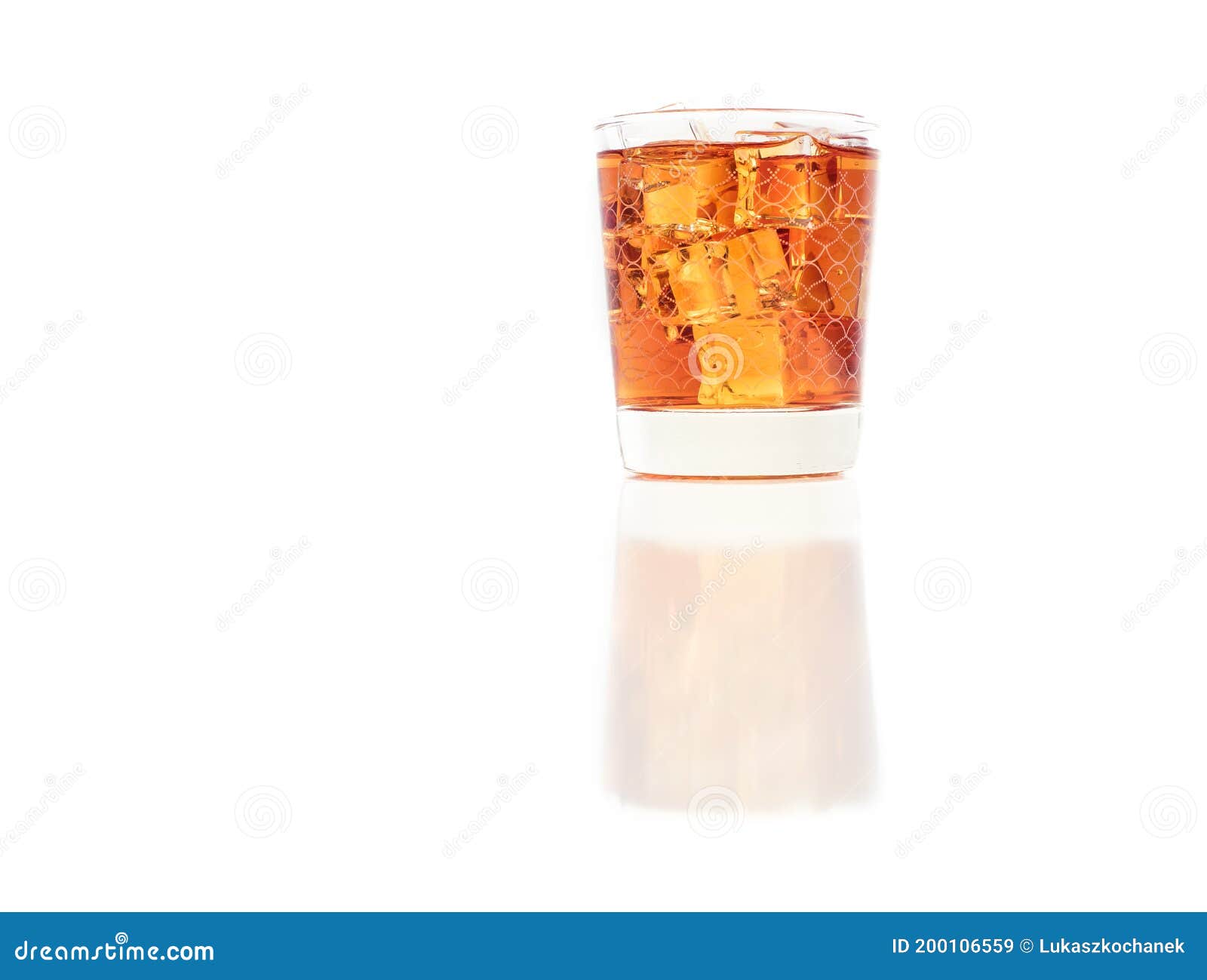 Glass of Peached Iced Tea Isolated on Interesting Background Stock ...