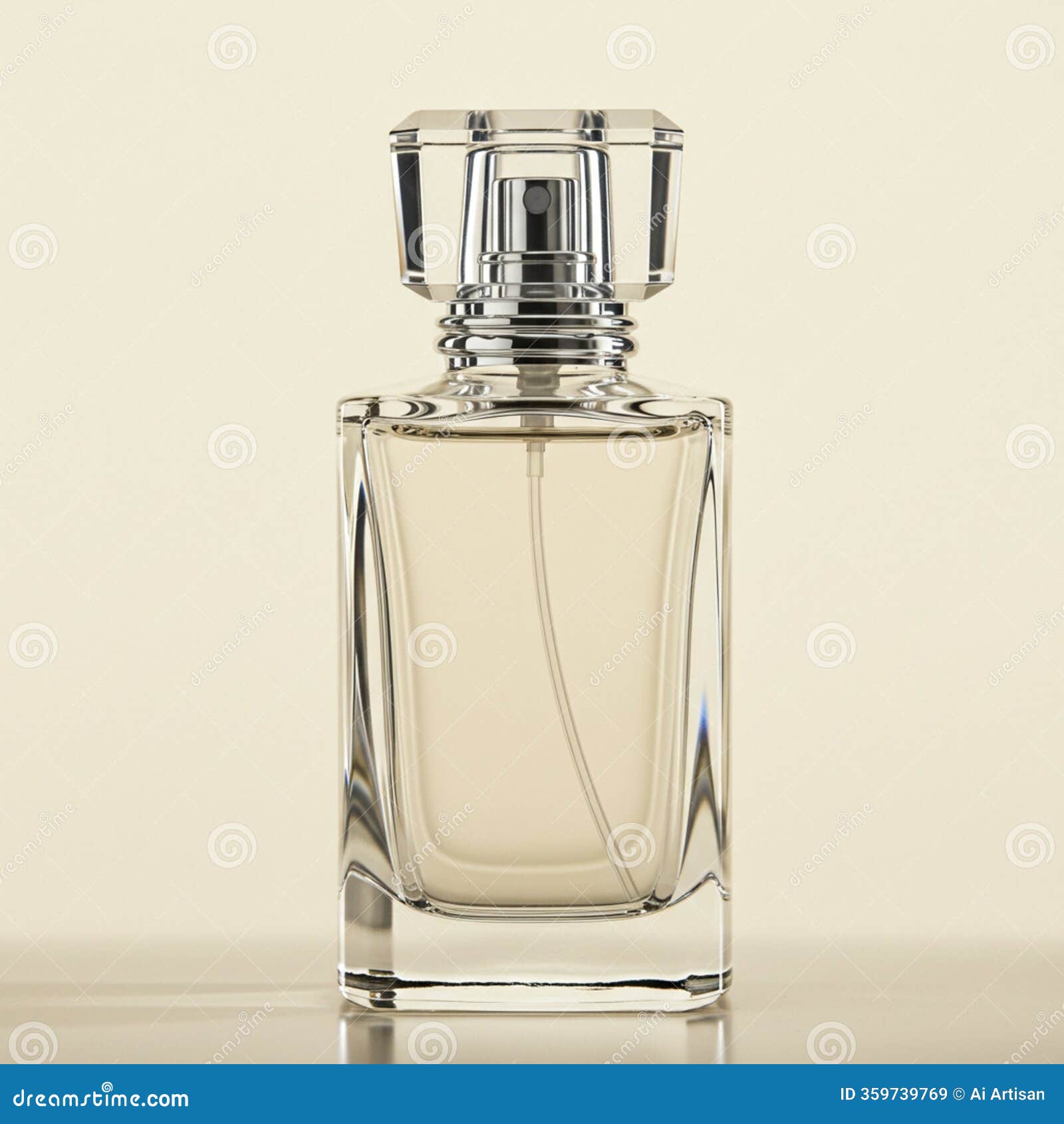 A Glass Perfume Bottle with a Clear, Rectangular Design and Sharp Edges ...