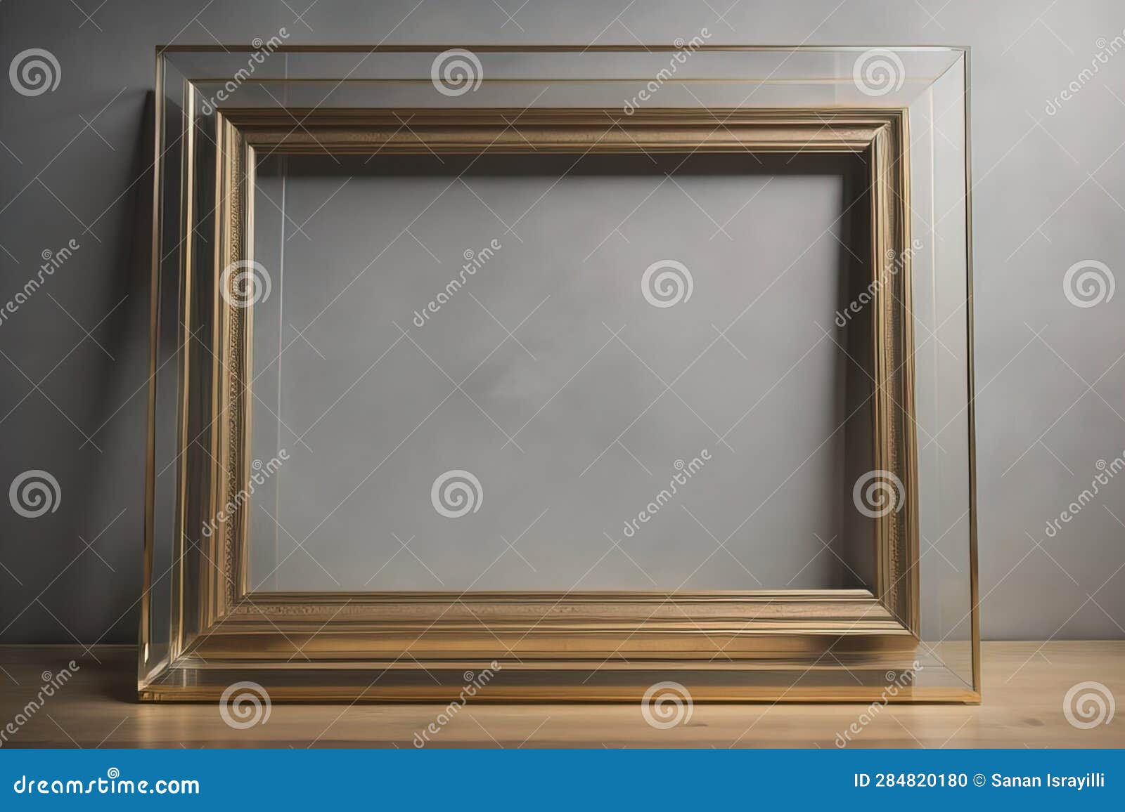 Glass Picture Frame on a Solid Color Background. Ai Generative Stock ...