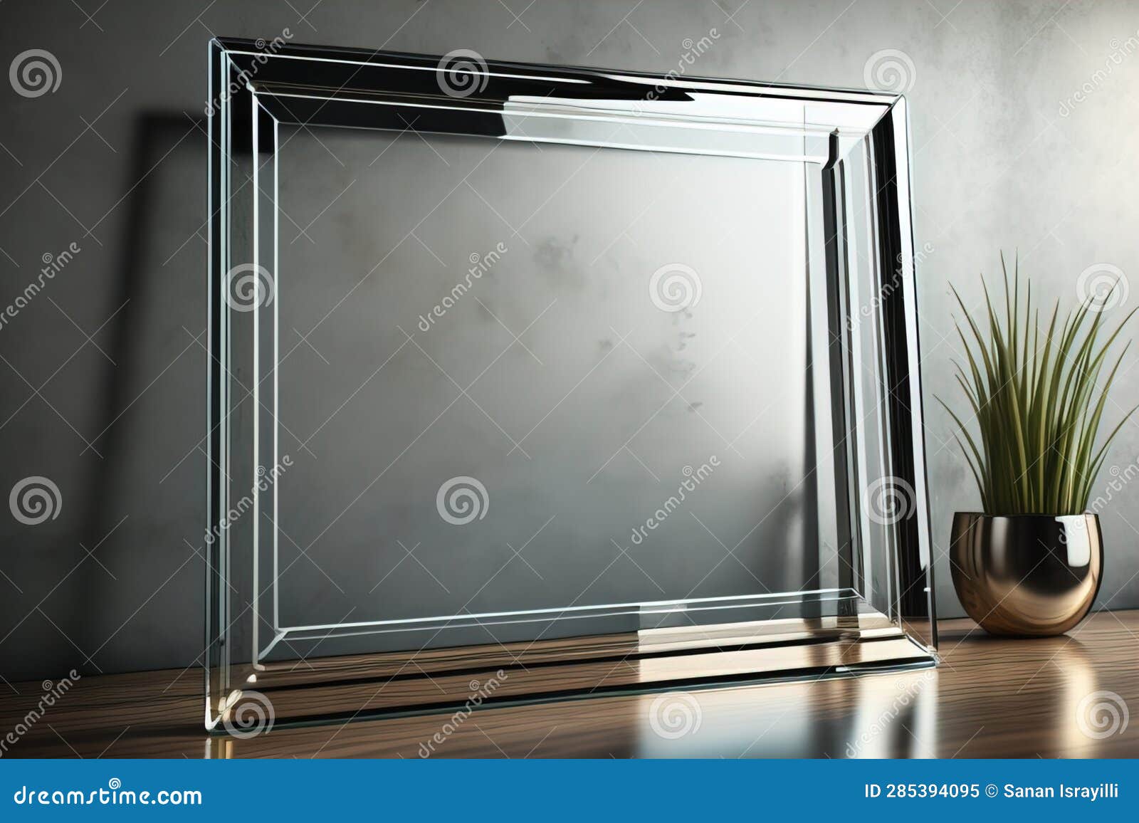 Glass Picture Frame on a Solid Color Background. Ai Generative Stock ...