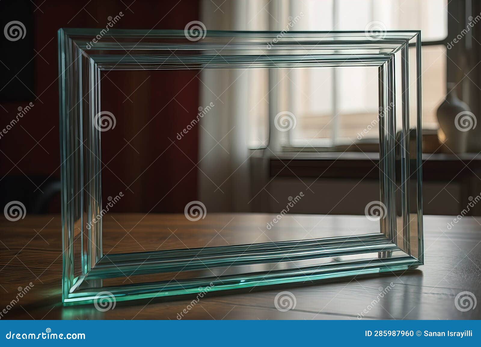 Glass Picture Frame on a Solid Color Background. Ai Generative Stock ...