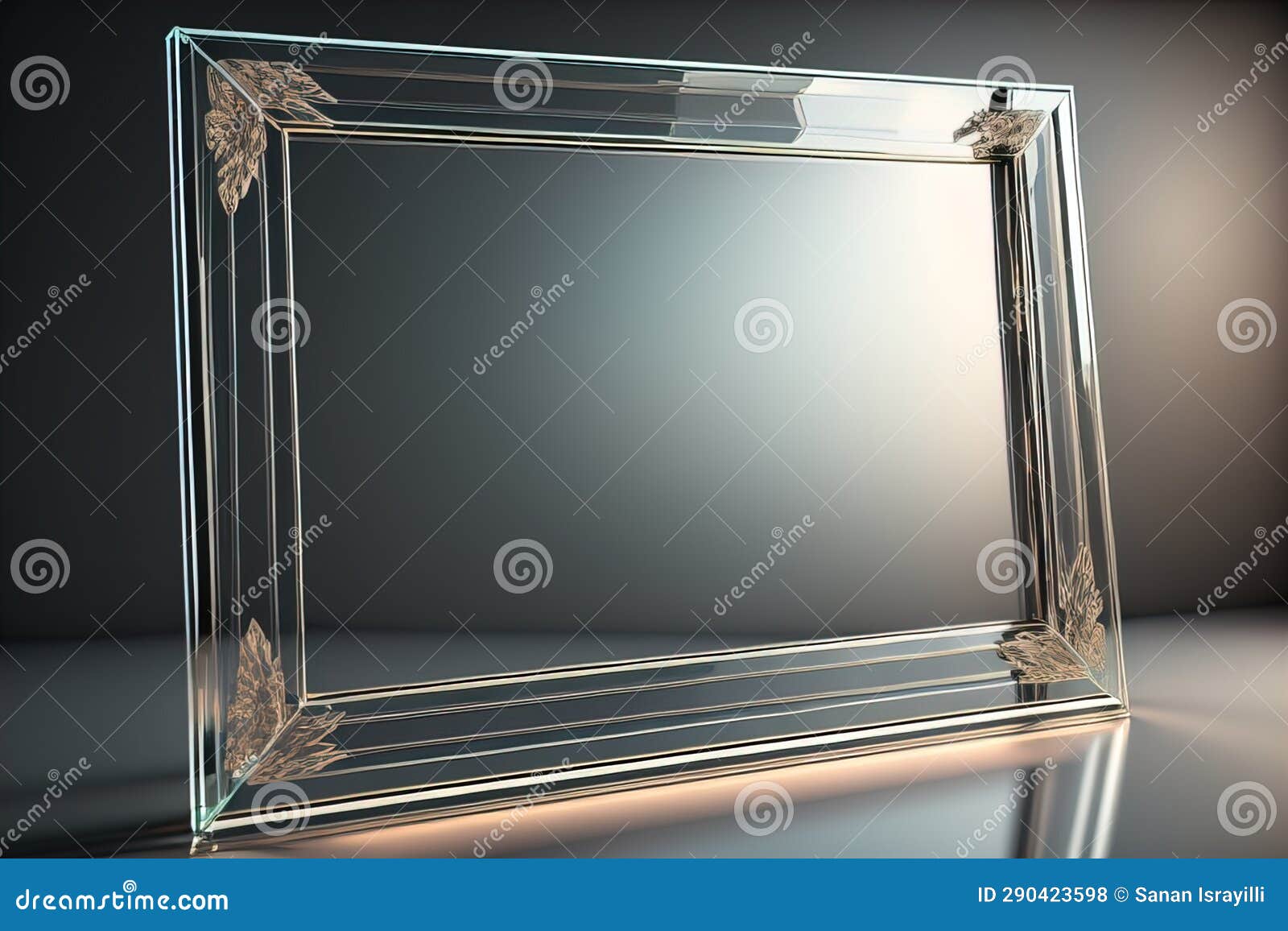 Glass Picture Frame on a Solid Color Background. Ai Generative Stock ...