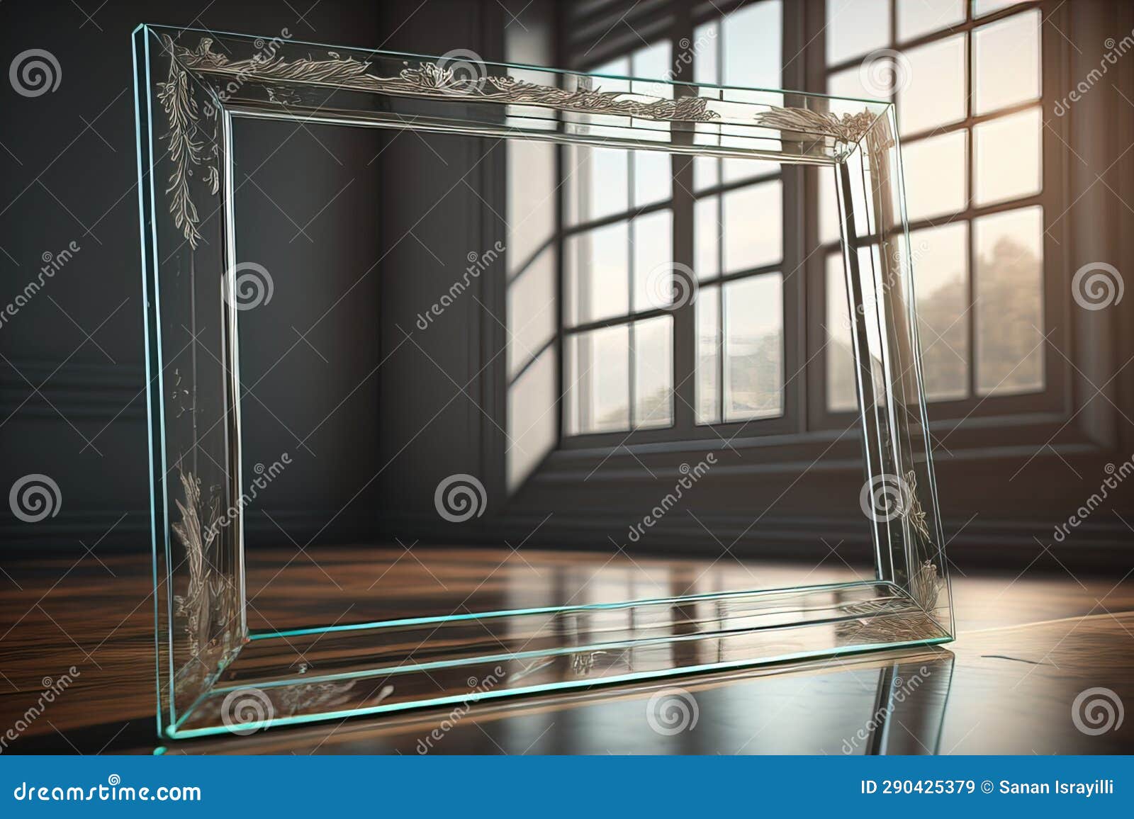 Glass Picture Frame on a Solid Color Background. Ai Generative Stock ...