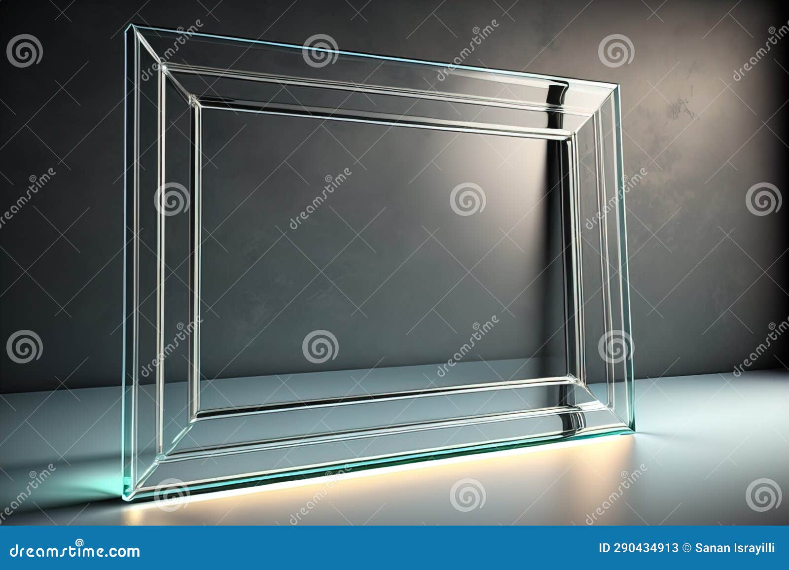 Glass Picture Frame on a Solid Color Background. Ai Generative Stock ...