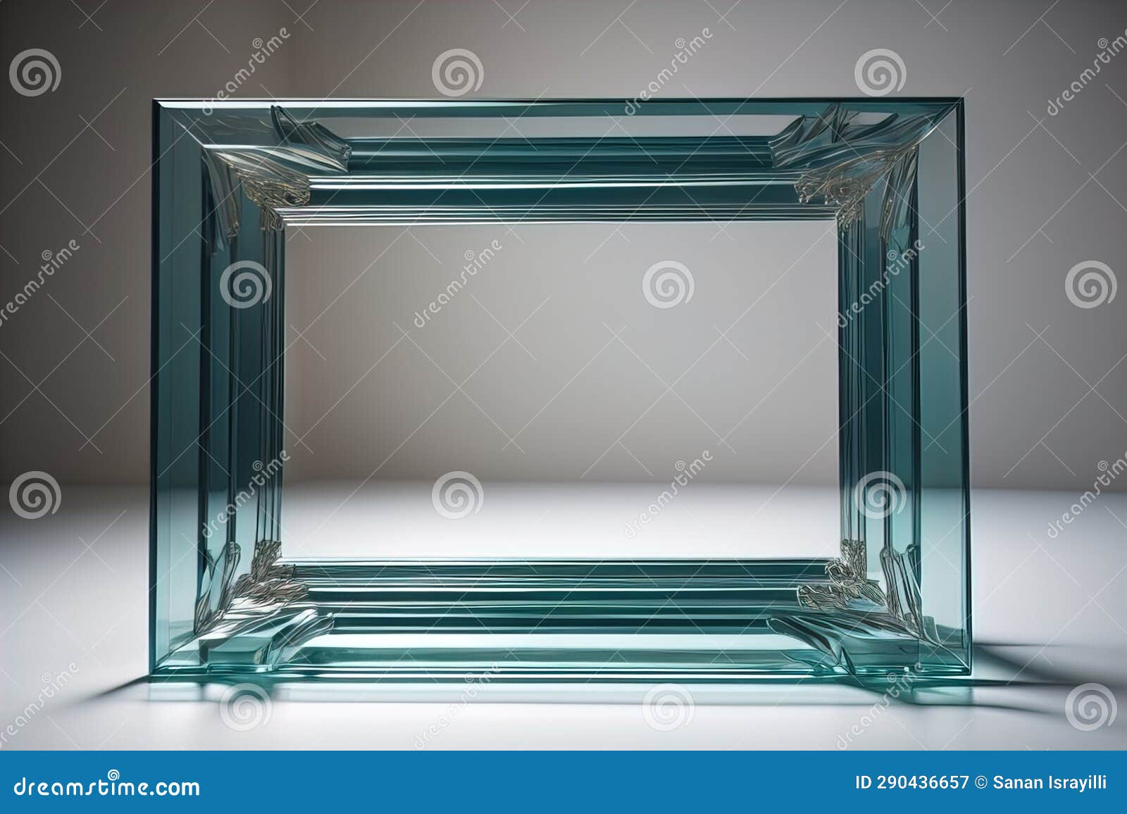 Glass Picture Frame on a Solid Color Background. Ai Generative Stock ...
