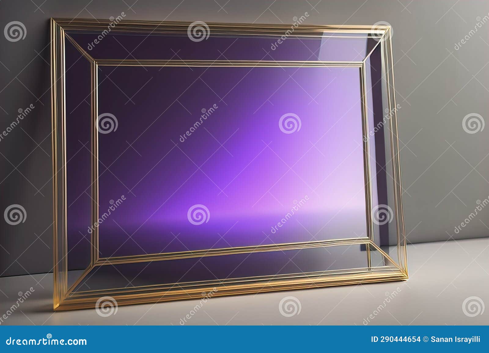 Glass Picture Frame on a Solid Color Background. Ai Generative Stock ...