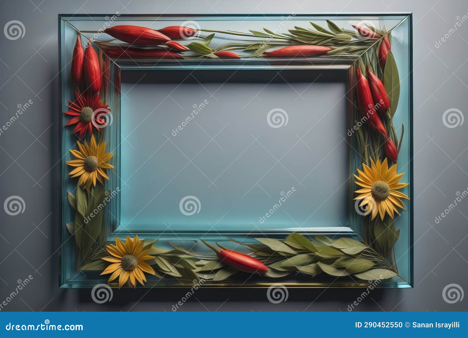 Glass Picture Frame on a Solid Color Background. Ai Generative Stock ...