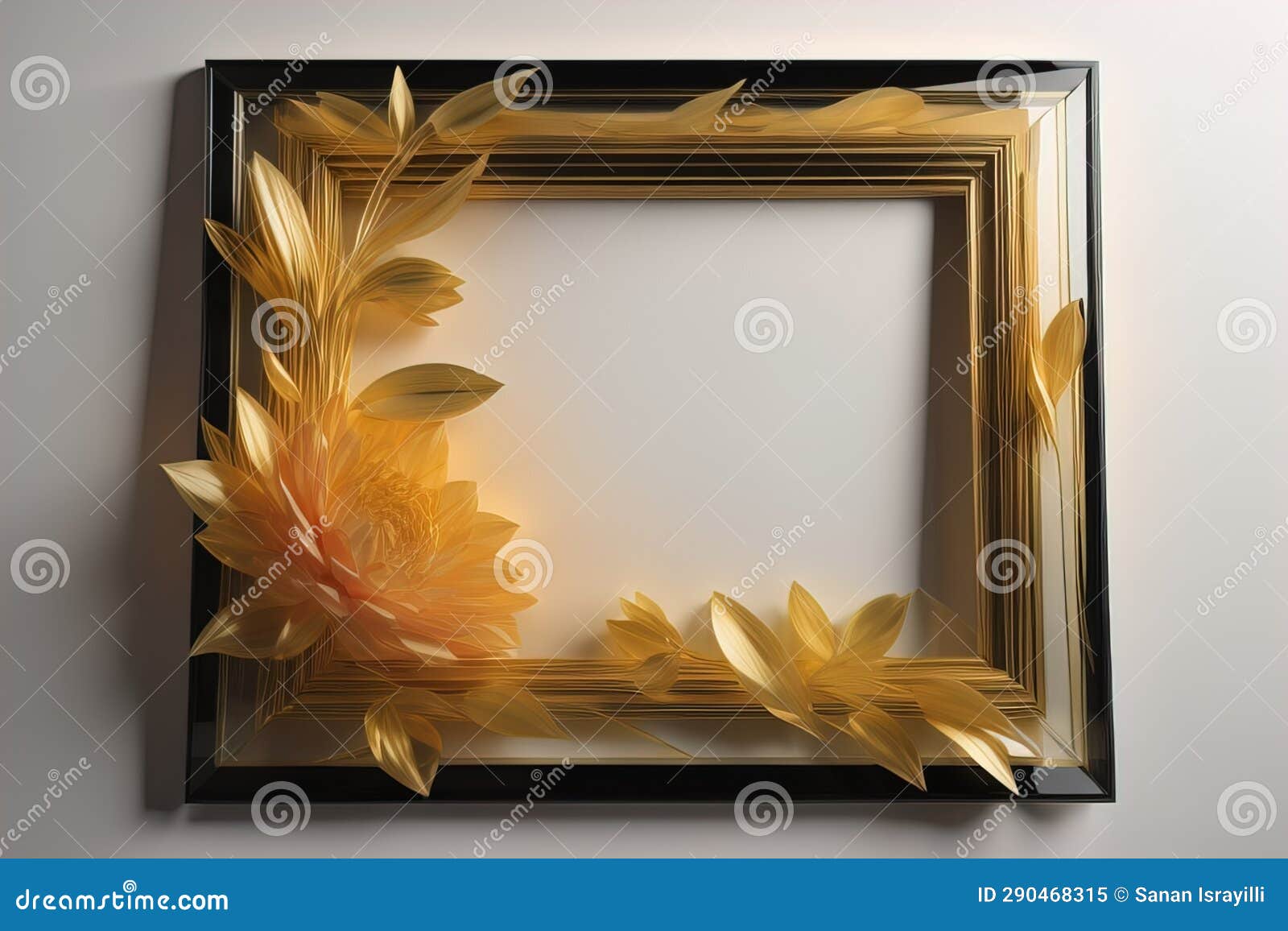 Glass Picture Frame on a Solid Color Background. Ai Generative Stock ...