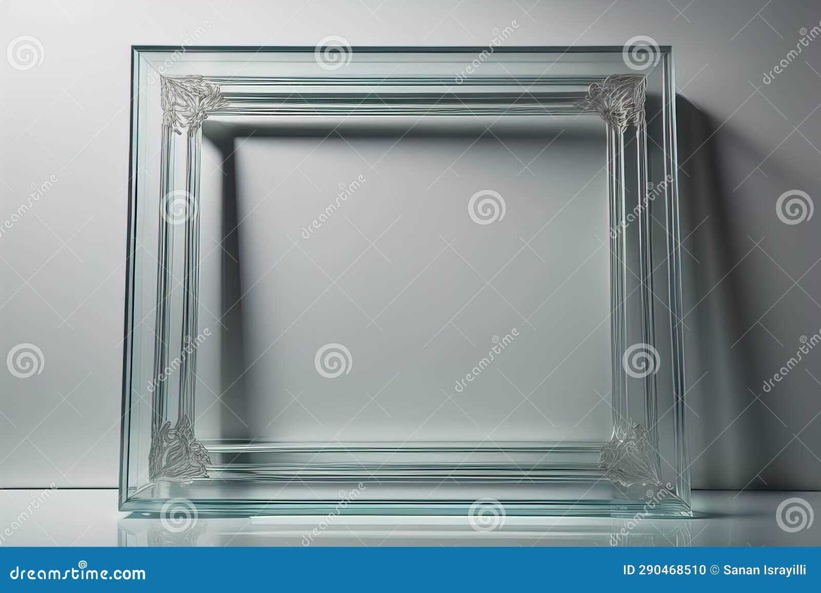 Glass Picture Frame on a Solid Color Background. Ai Generative Stock ...