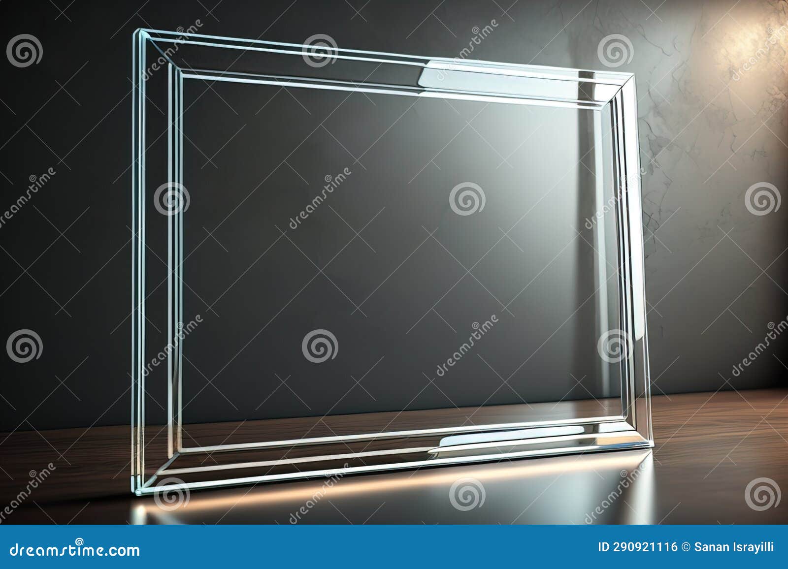 Glass Picture Frame on a Solid Color Background. Ai Generative Stock ...