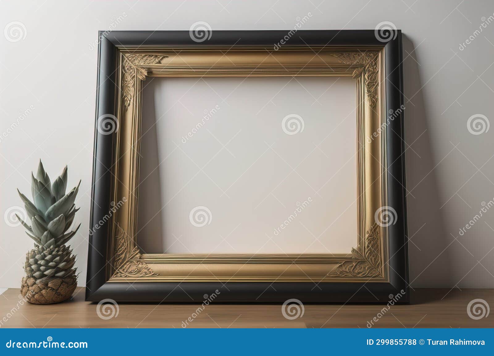 Glass Picture Frame on a Solid Color Background. Ai Generative Stock ...
