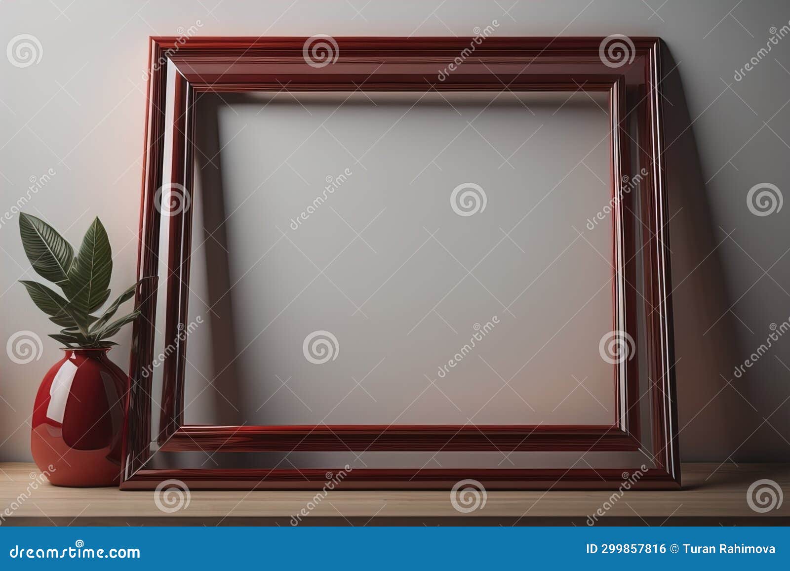 Glass Picture Frame on a Solid Color Background. Ai Generative Stock ...