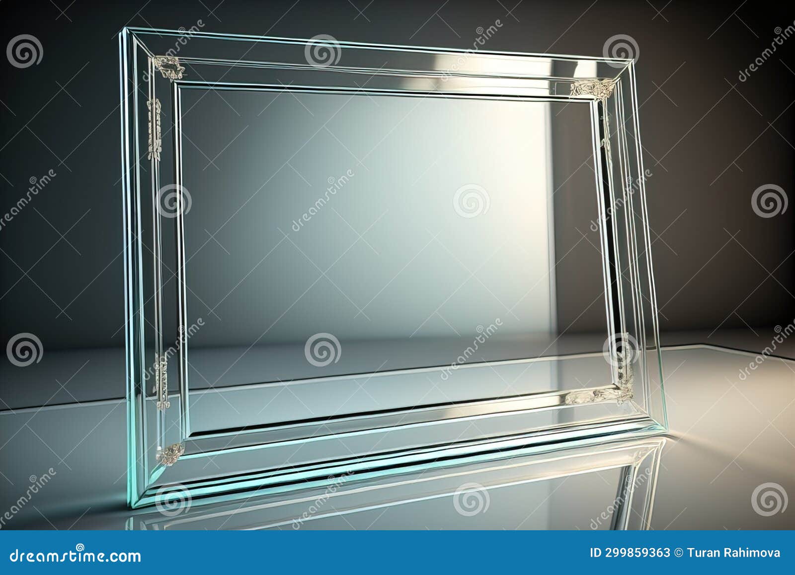 Glass Picture Frame on a Solid Color Background. Ai Generative Stock ...