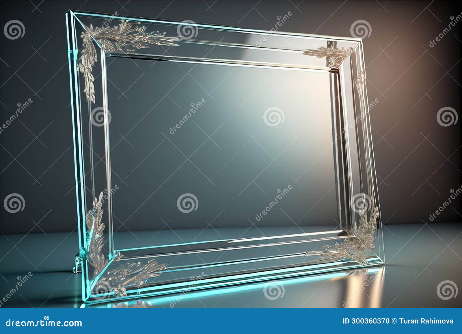 Glass Picture Frame on a Solid Color Background. Ai Generative Stock ...