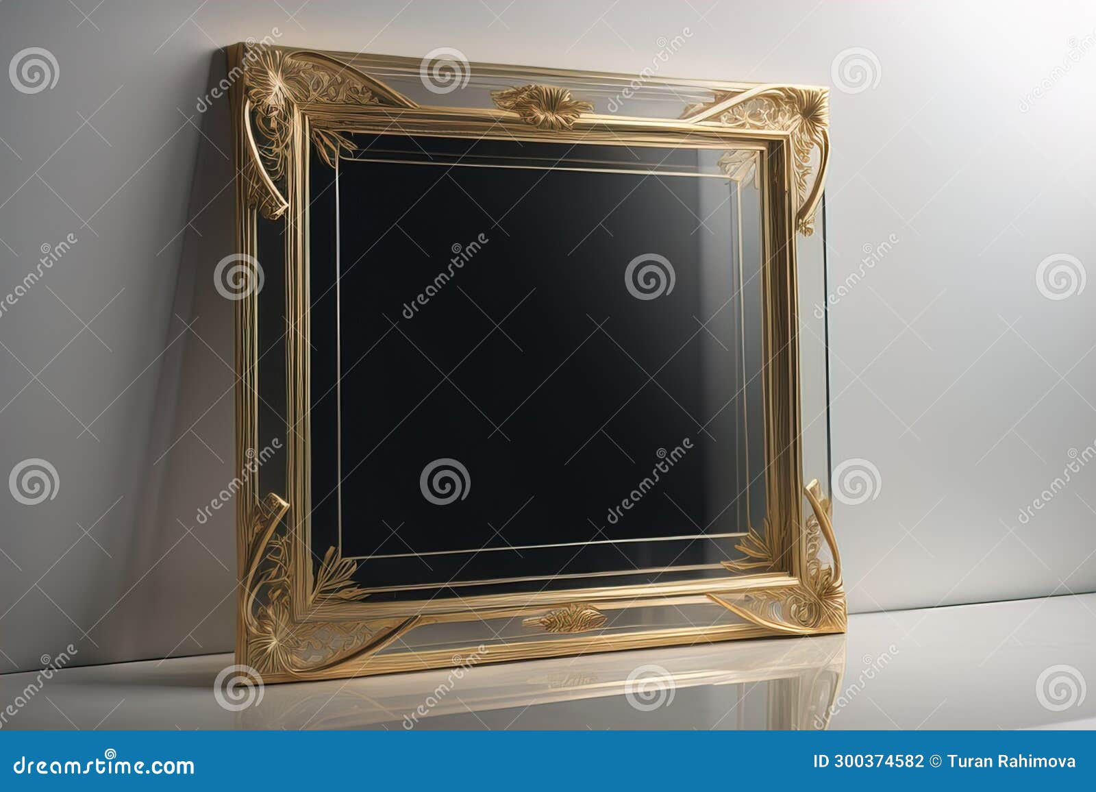 Glass Picture Frame on a Solid Color Background. Ai Generative Stock ...