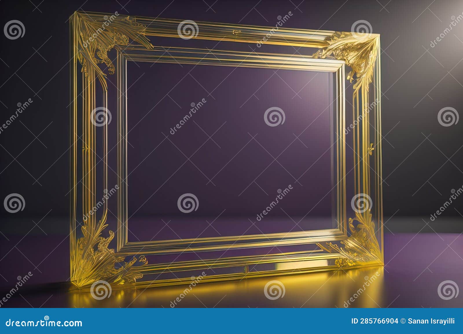 Glass Picture Frame on a Solid Color Background. Ai Generative Stock ...