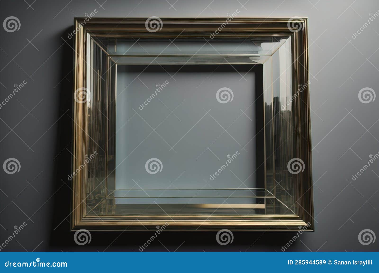 Glass Picture Frame on a Solid Color Background. Ai Generative Stock ...