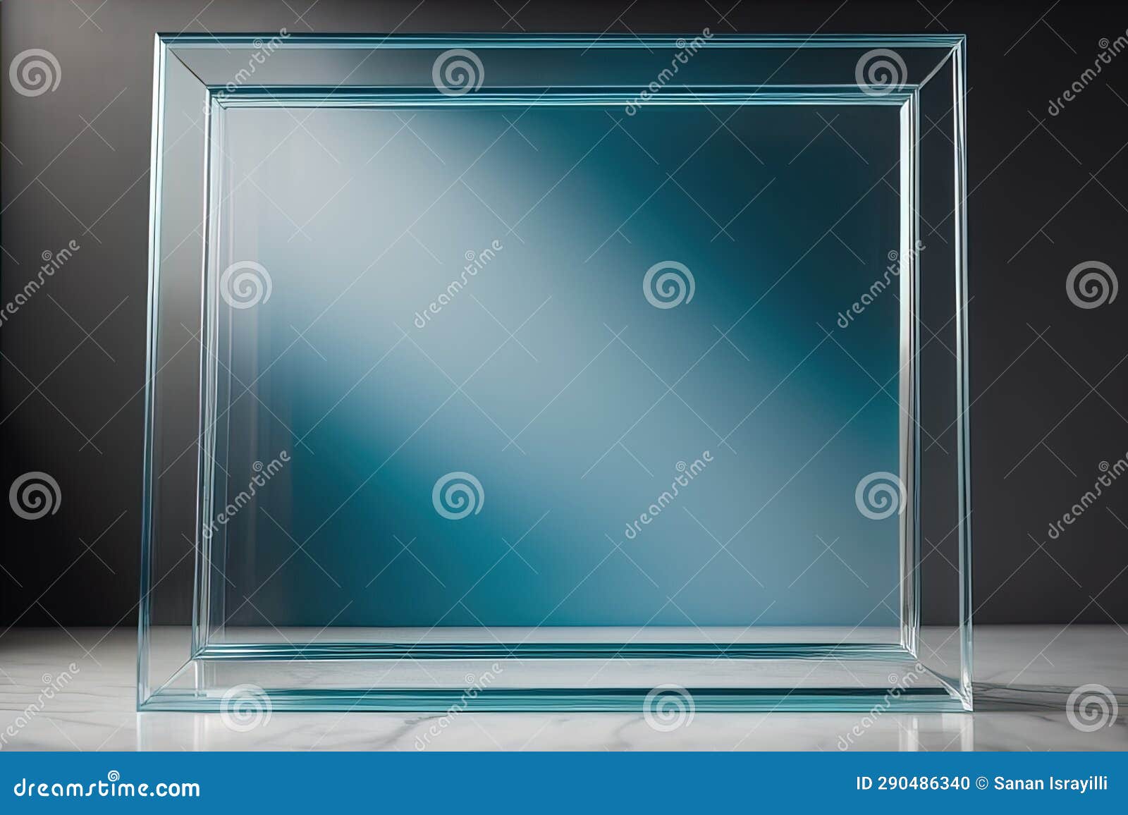 Glass Picture Frame on a Solid Color Background. Ai Generative Stock ...