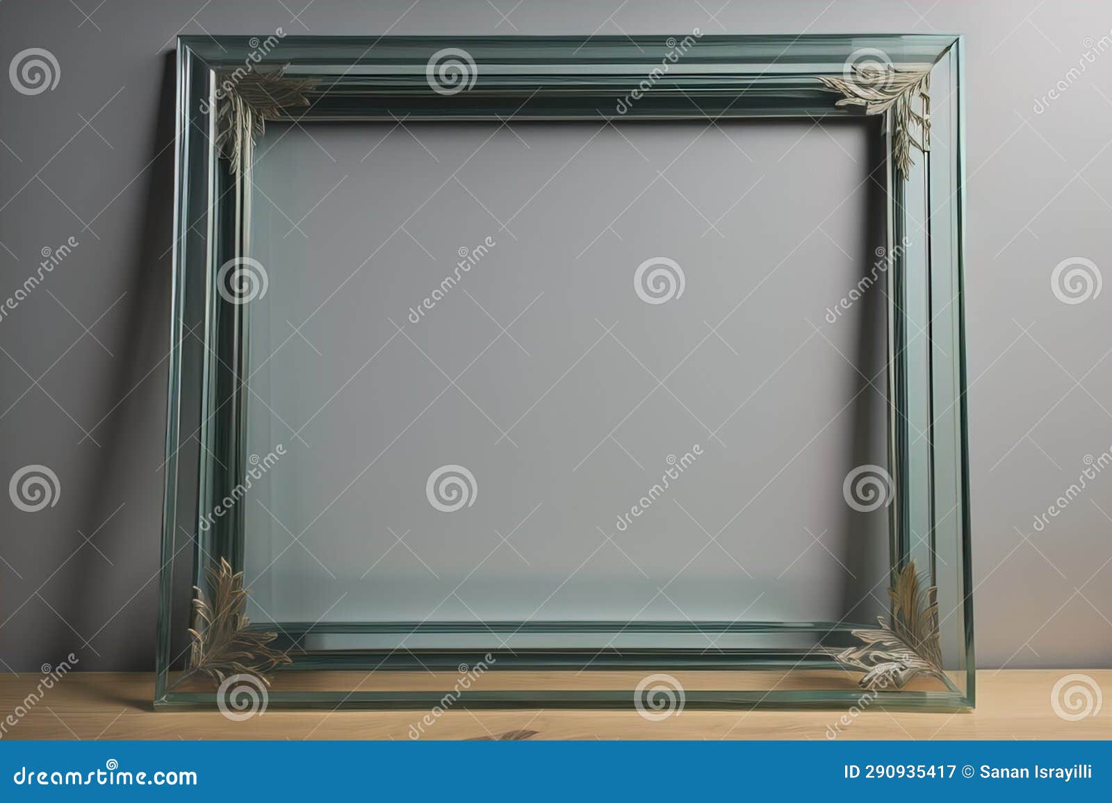 Glass Picture Frame on a Solid Color Background. Ai Generative Stock ...