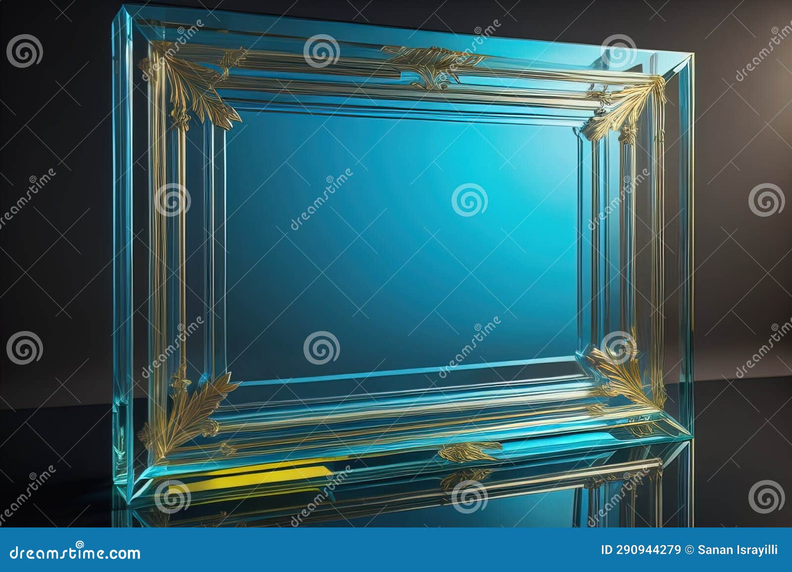 Glass Picture Frame on a Solid Color Background. Ai Generative Stock ...