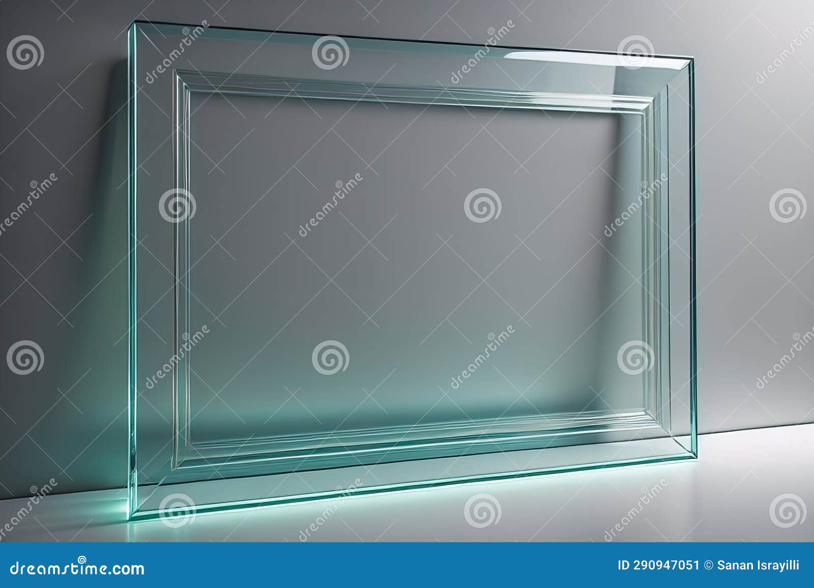 Glass Picture Frame on a Solid Color Background. Ai Generative Stock ...