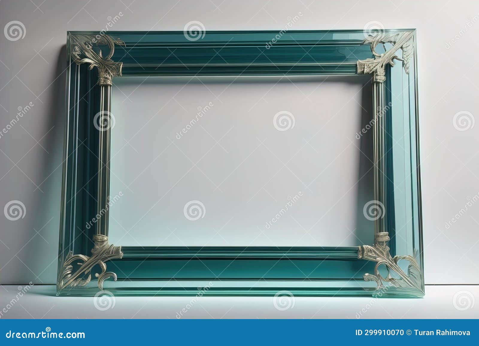 Glass Picture Frame on a Solid Color Background. Ai Generative Stock ...