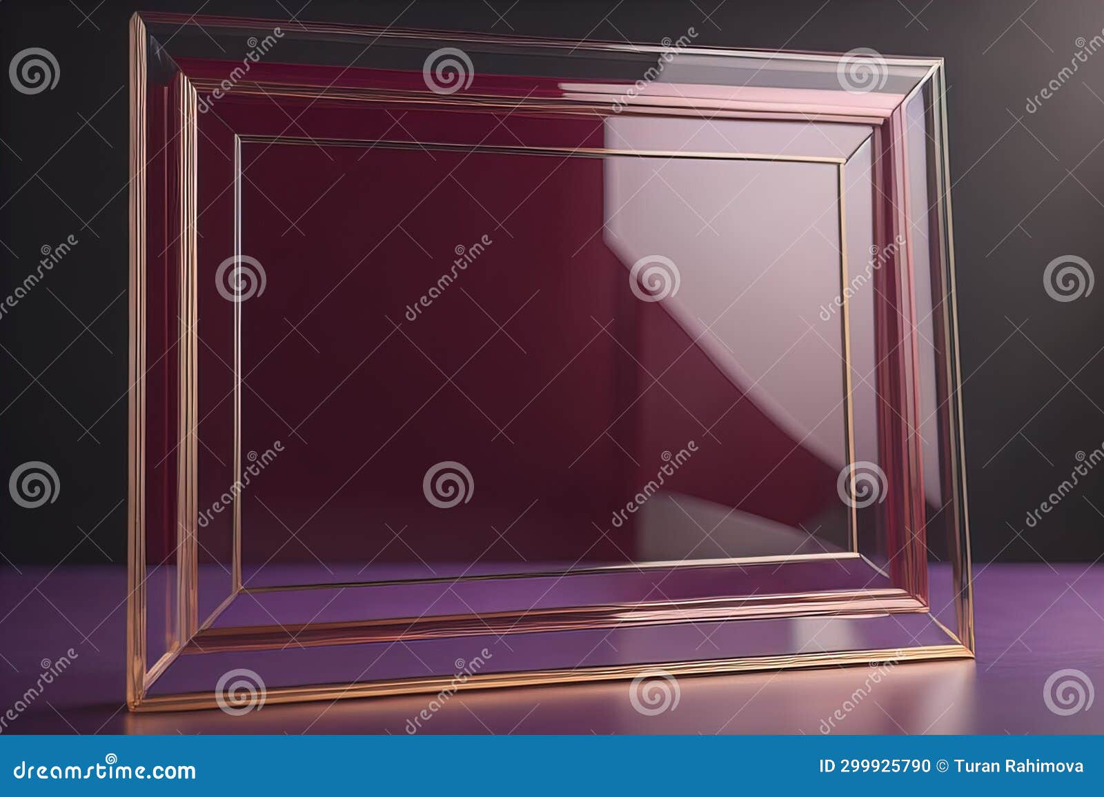 Glass Picture Frame on a Solid Color Background. Ai Generative Stock ...
