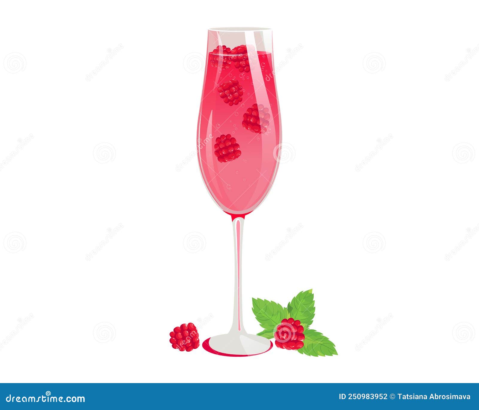 A Glass of Pink Champagne with Raspberries.Raspberry Alcoholic Cocktail ...