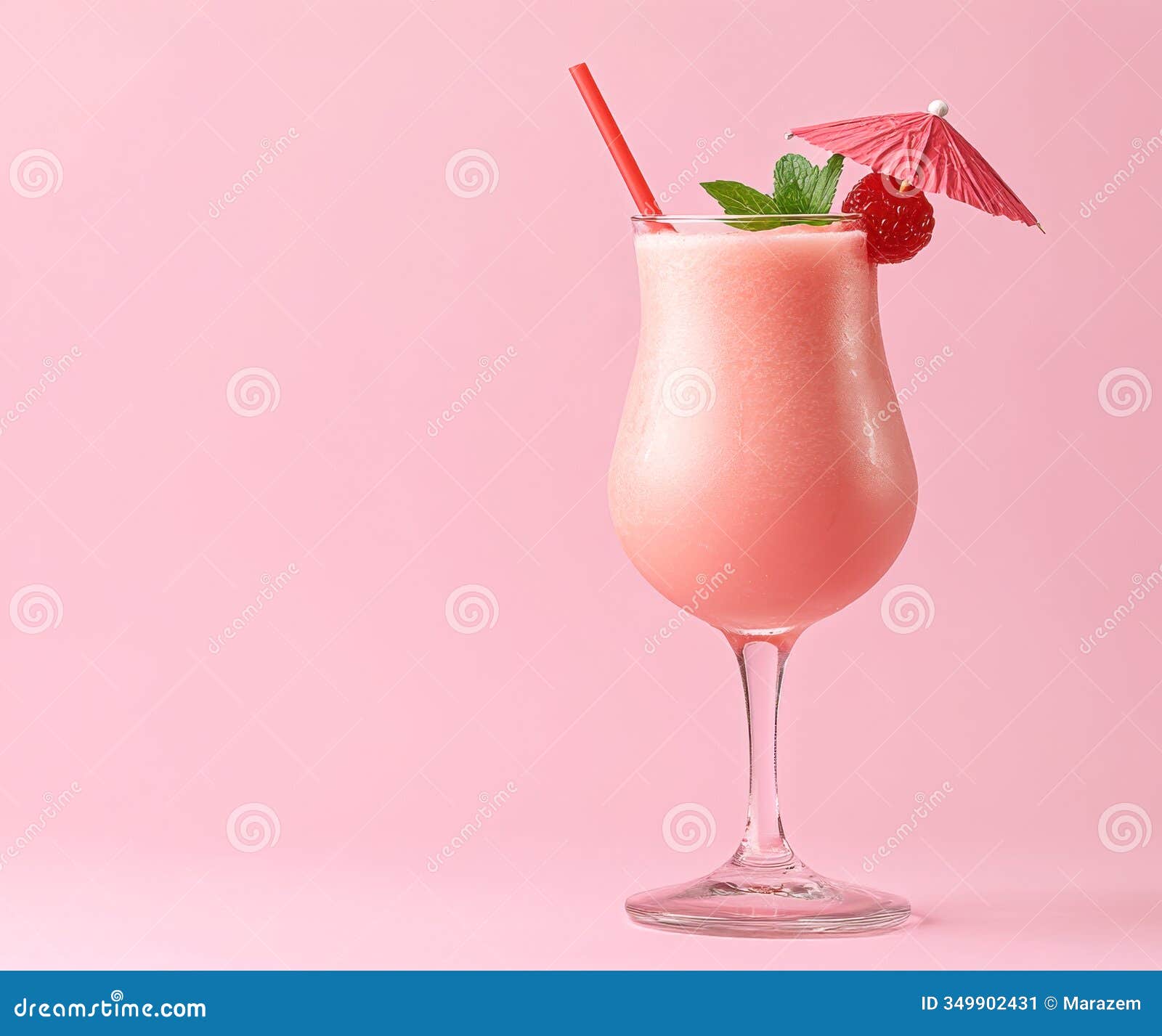 Pink Cocktail With A Glass. Vector Illustration On A White Background ...