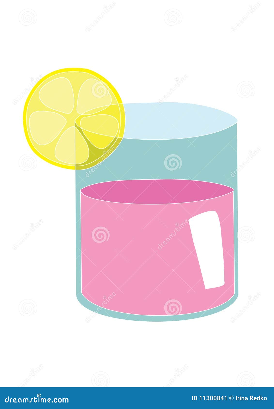Glass with pink juice stock illustration. Illustration of lemon - 11300841