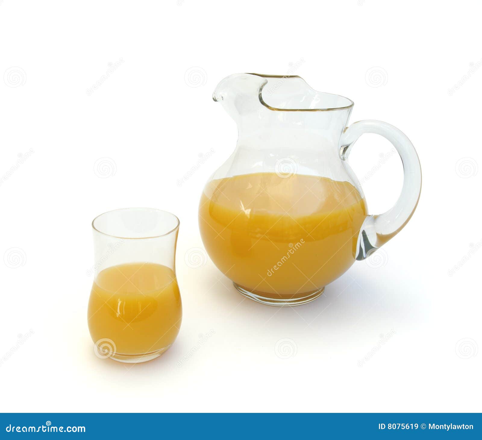 Glass and Pitcher of Orange Juice Stock Image - Image of glass ...