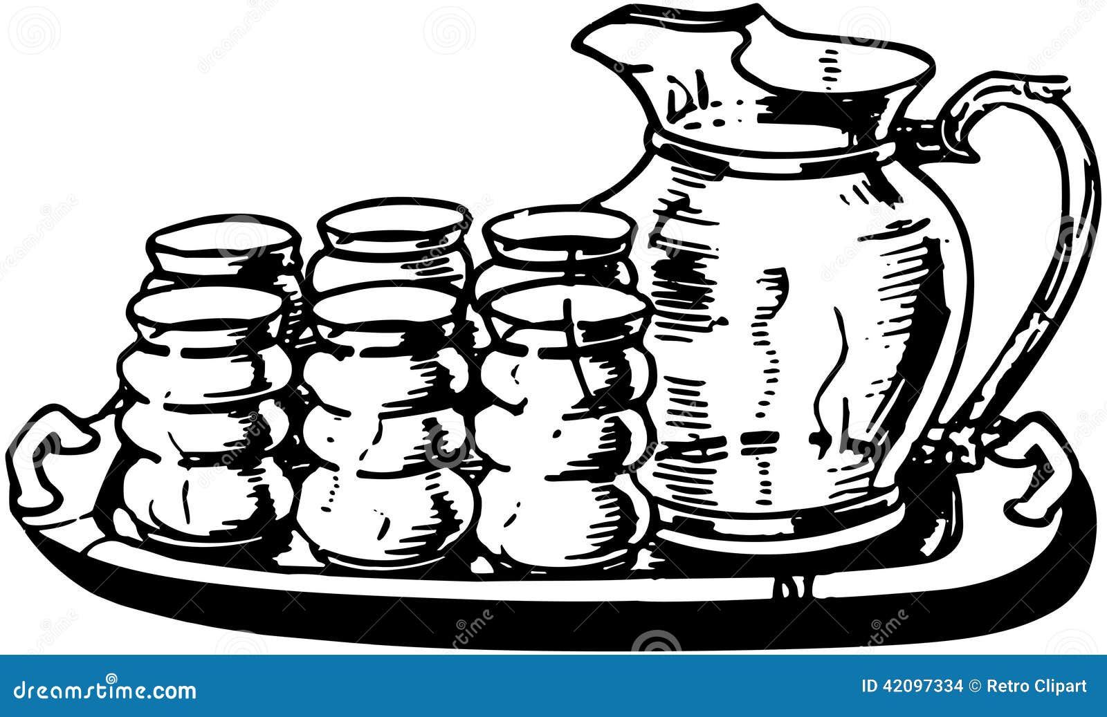 Glass Pitcher Set stock vector. Illustration of jugs - 42097334