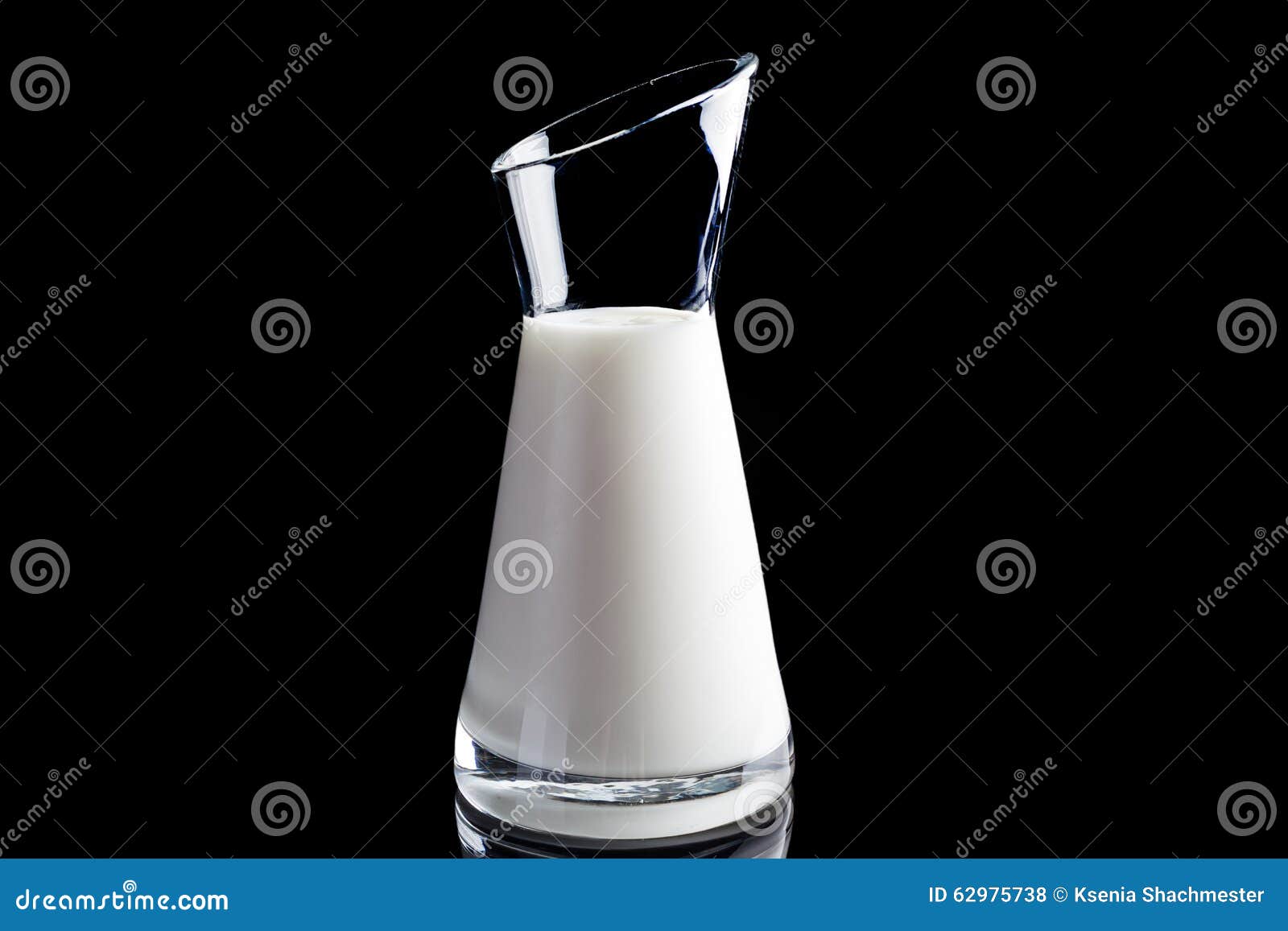 Glass Pitcher with Yogurt from Side Stock Photo - Image of organic ...