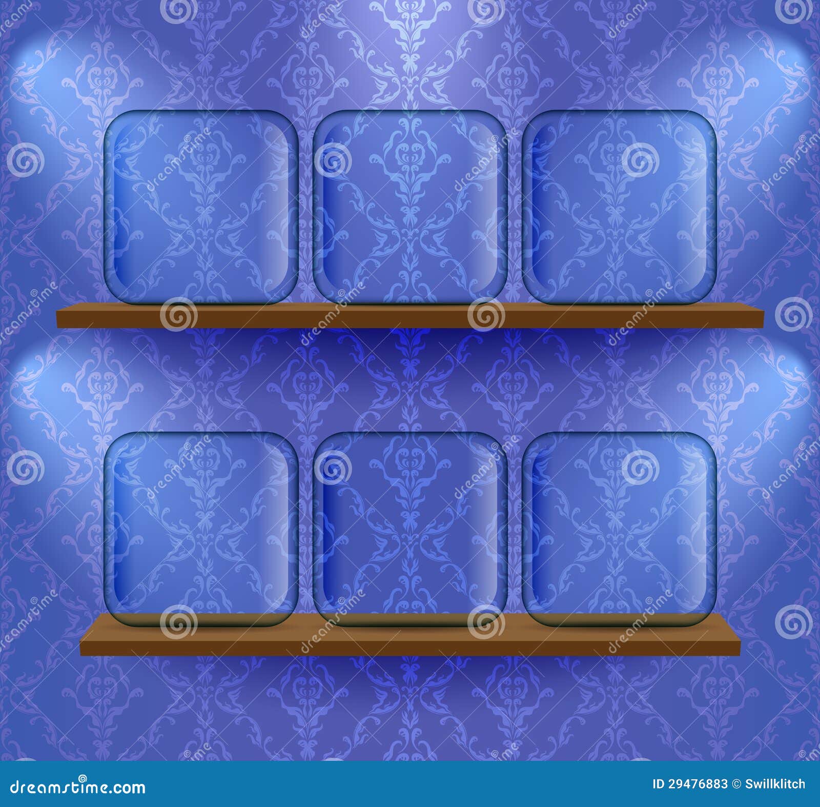 Glass Placeholders on the Shelves Stock Vector - Illustration of empty ...