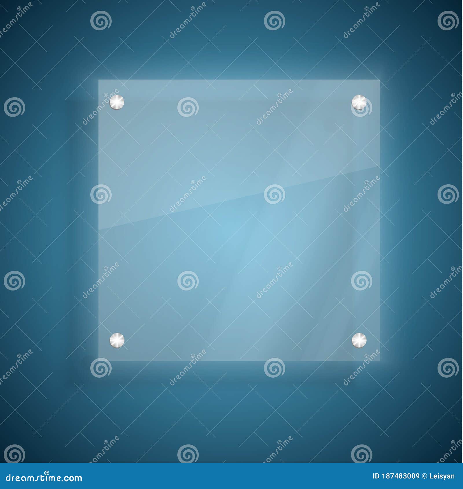 Glass Plate on Blue Background Stock Vector - Illustration of ...