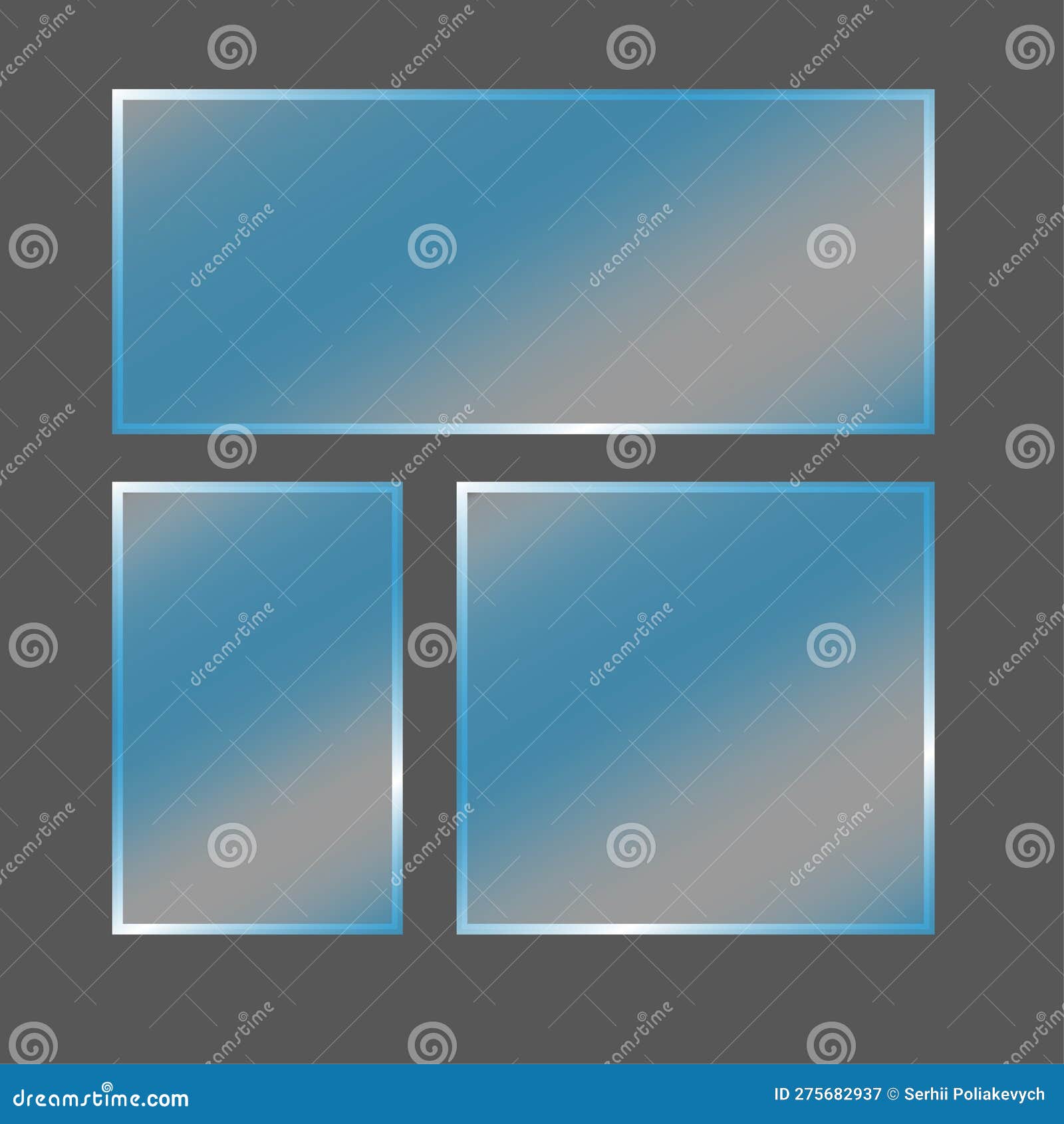 Glass Plate. Design Element. Shine Effect Sign. Photo Frame. Realistic ...